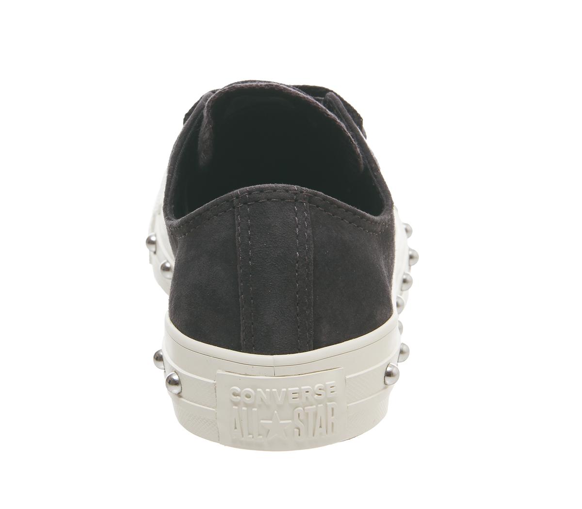 Converse Converse All Star Low Trainers Almost Black White Stud ...