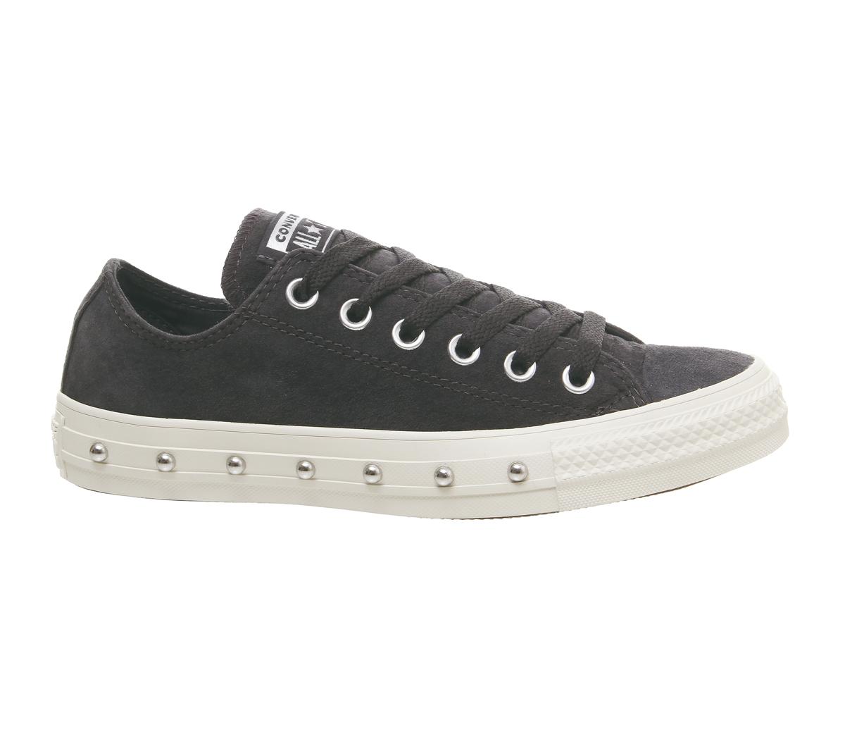 Converse Converse All Star Low Trainers Almost Black White Stud ...