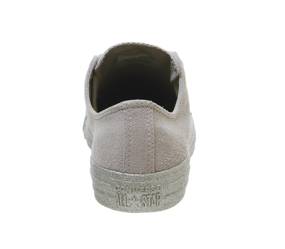 Converse Converse All Star Low Trainers Ash Grey Silver Glitter ...