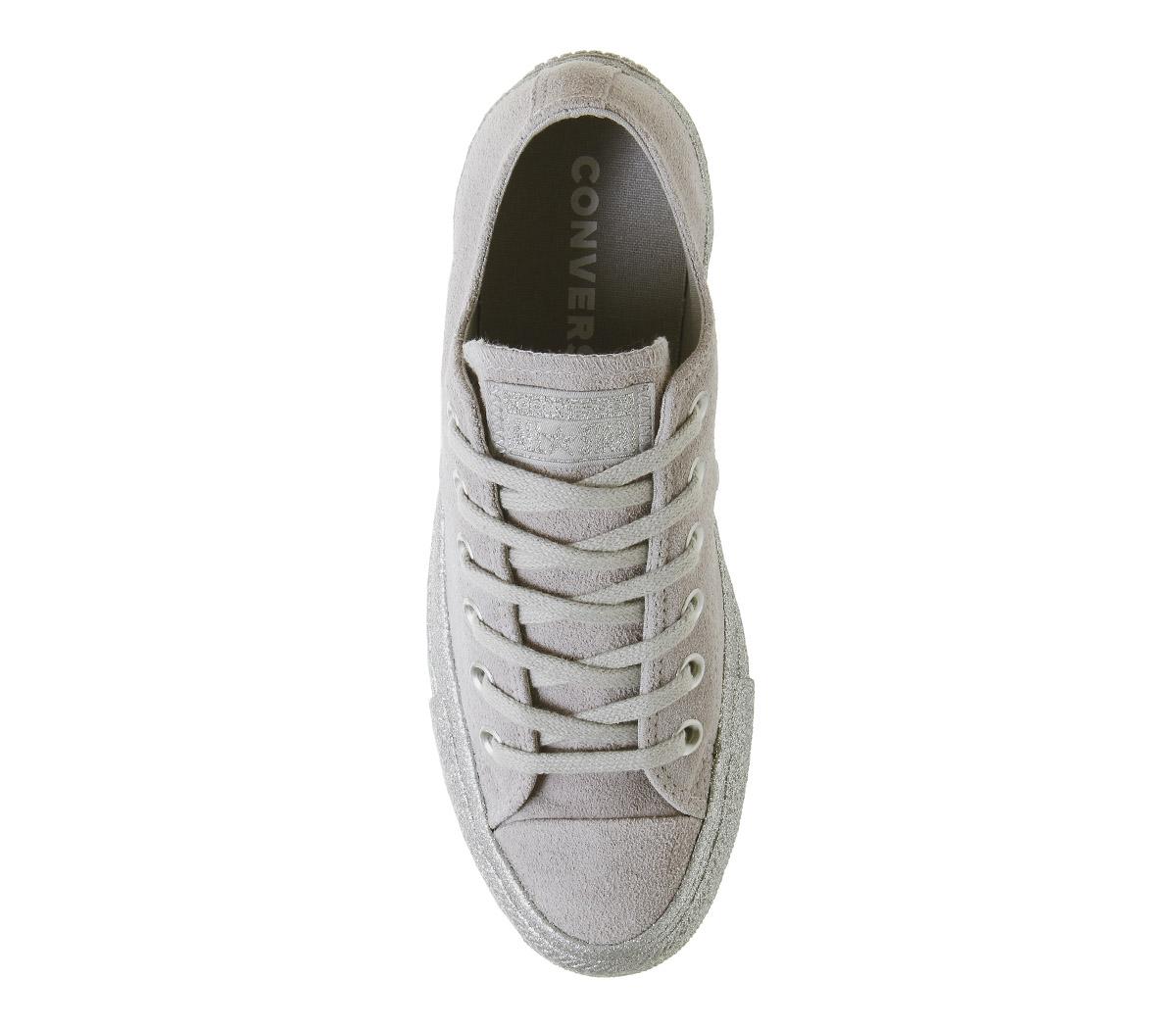 Converse Converse All Star Low Trainers Ash Grey Silver Glitter ...