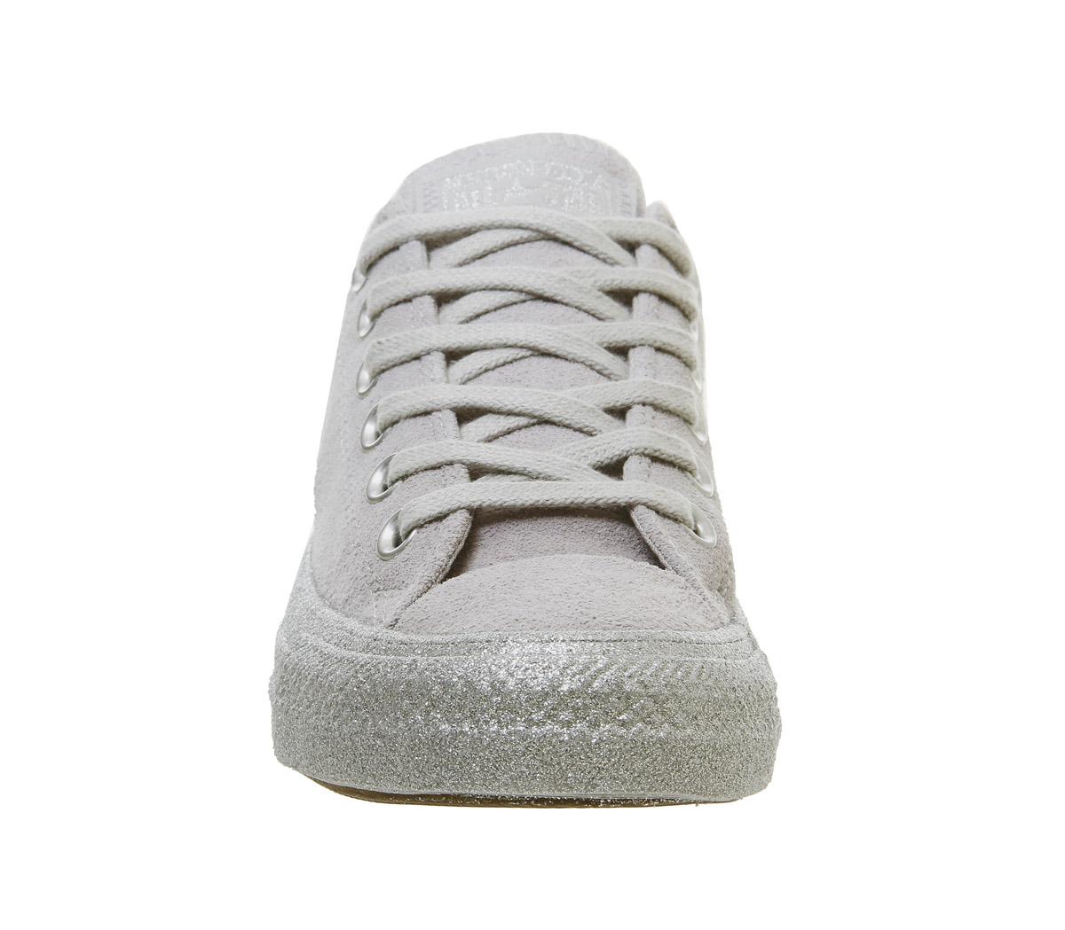 Converse Converse All Star Low Trainers Ash Grey Silver Glitter ...