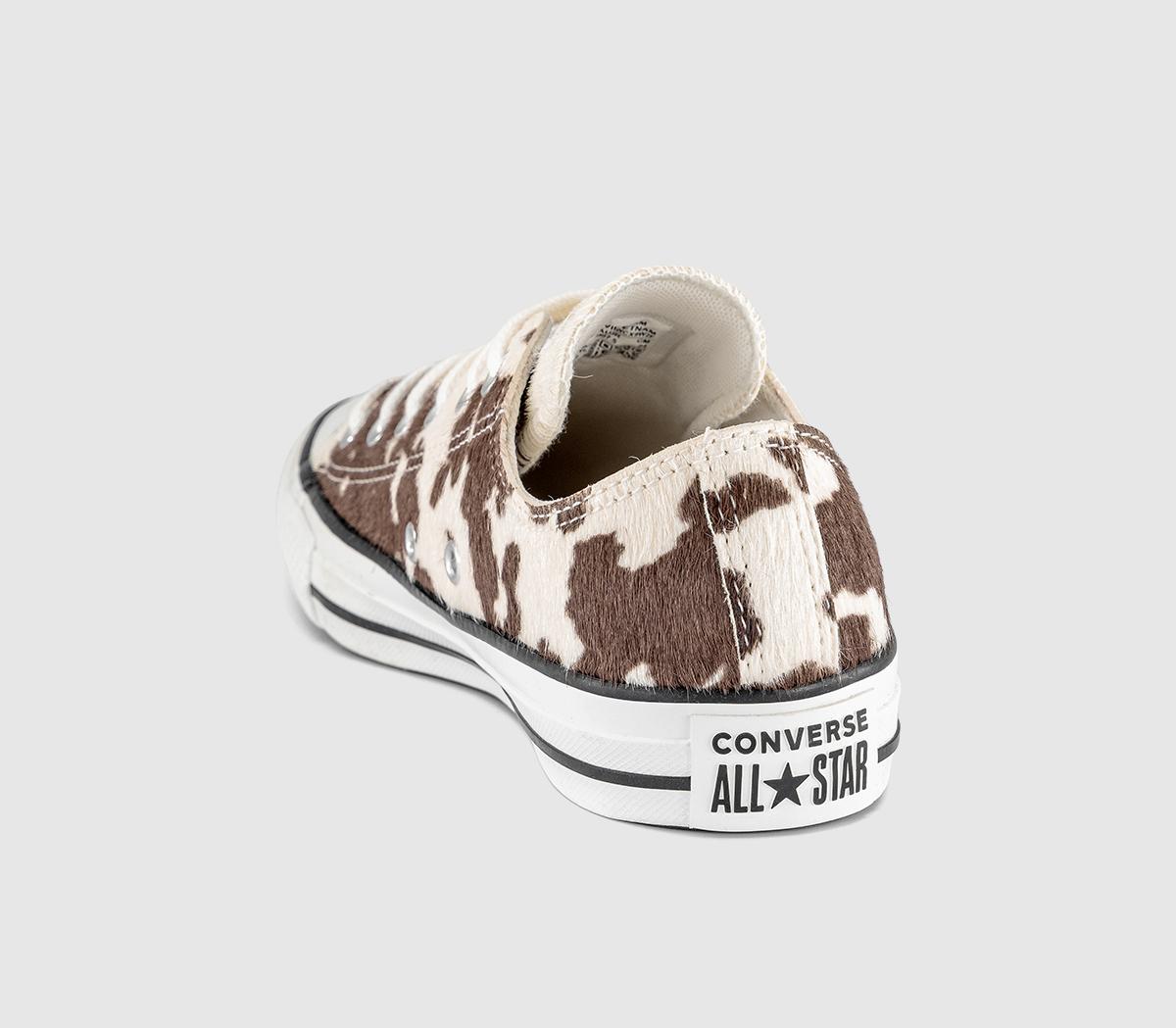 Converse Converse All Star Low Trainers Cow Print Egret Mudguard Black ...