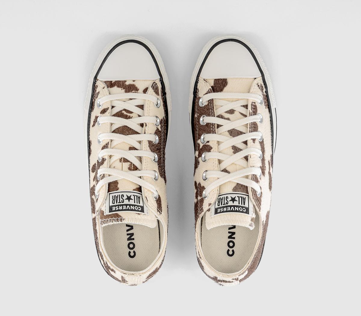 Converse Converse All Star Low Trainers Cow Print Egret Mudguard Black ...