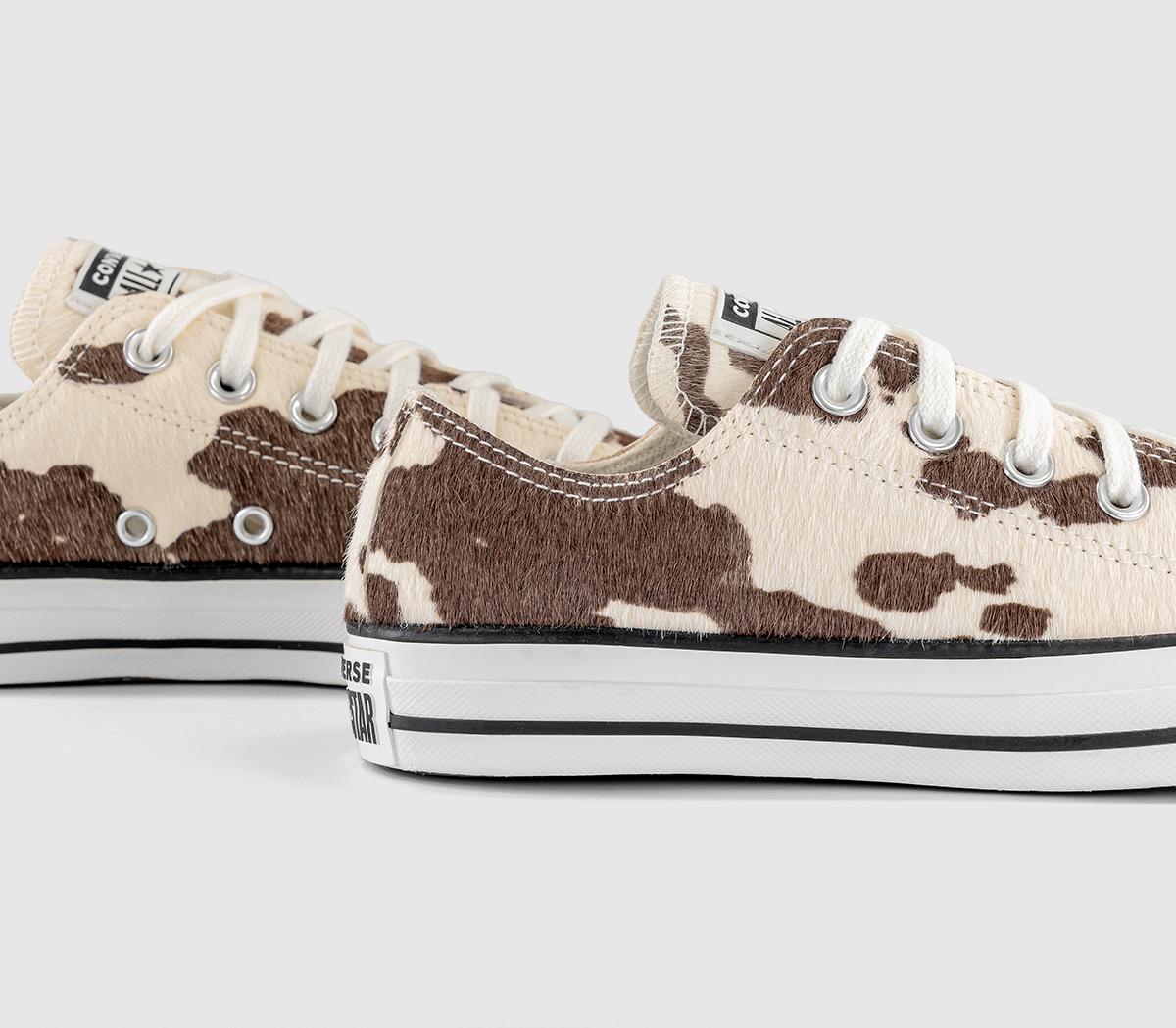 Converse Converse All Star Low Trainers Cow Print Egret Mudguard Black ...