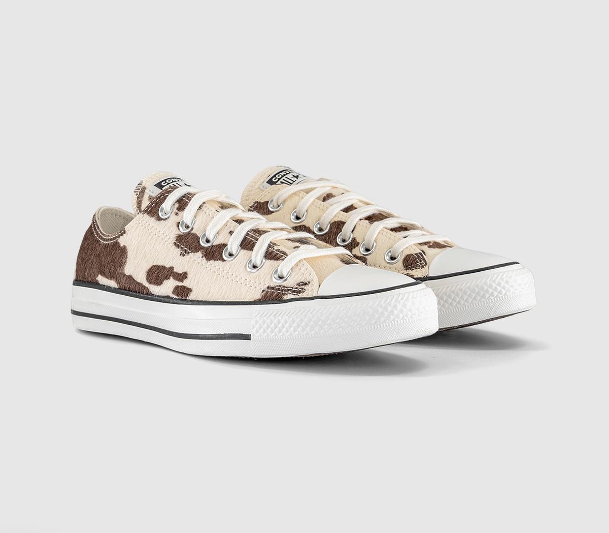 Converse Converse All Star Low Trainers Cow Print Egret Mudguard Black ...