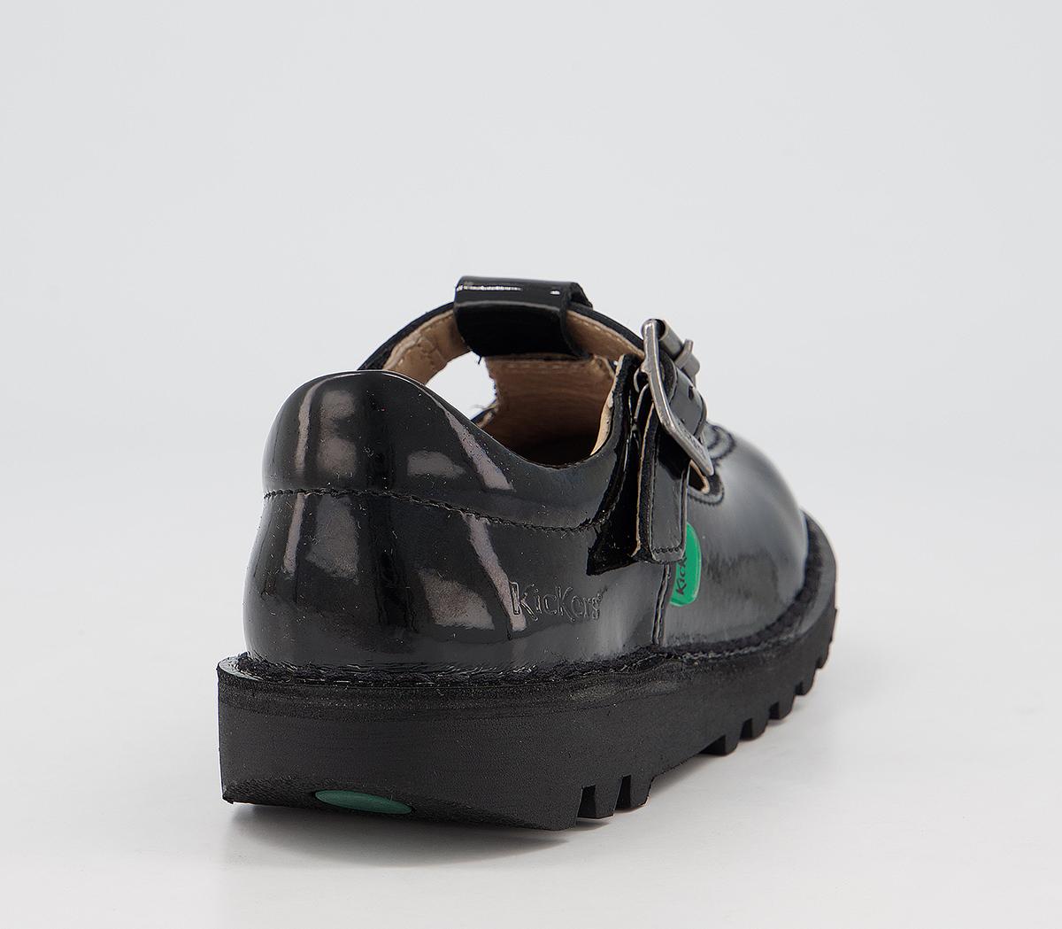 Kickers Kick T Bar Infant Black Patent - Unisex
