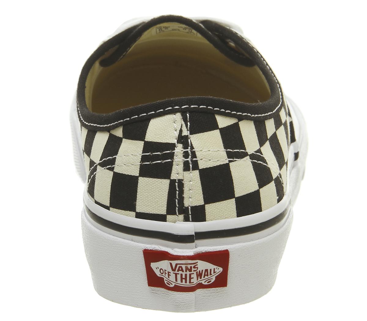 Vans Authentic Trainers Black White Checker Golden Coast - Canvas Trainers