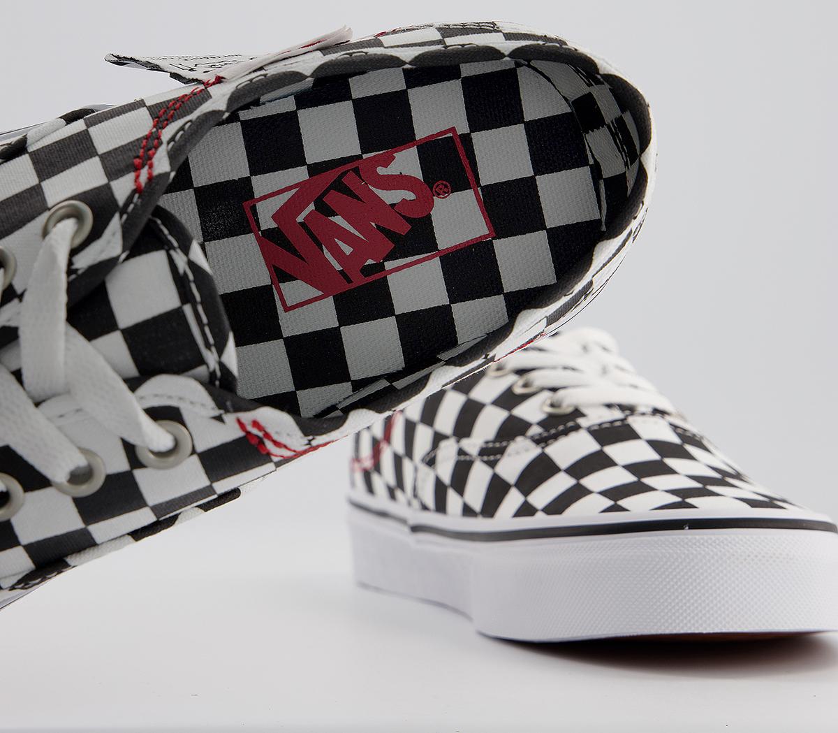 Vans Authentic Trainers Diy Checkerboard True White - Unisex Sports