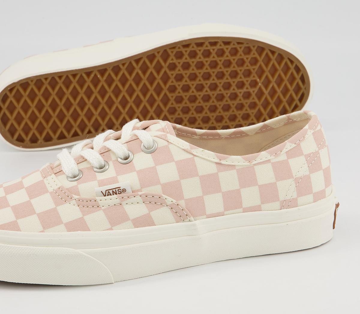Vans Authentic Trainers Eco Theory Checkerboard Peach Natural - Women's ...