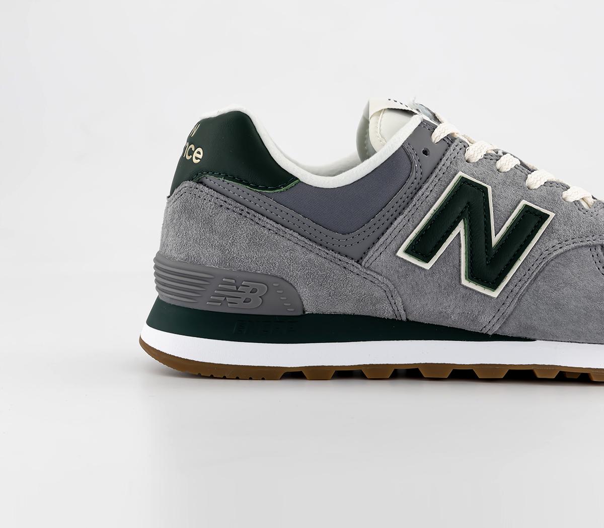 New Balance 574 Trainers Flint Gray Green Mens Trainers