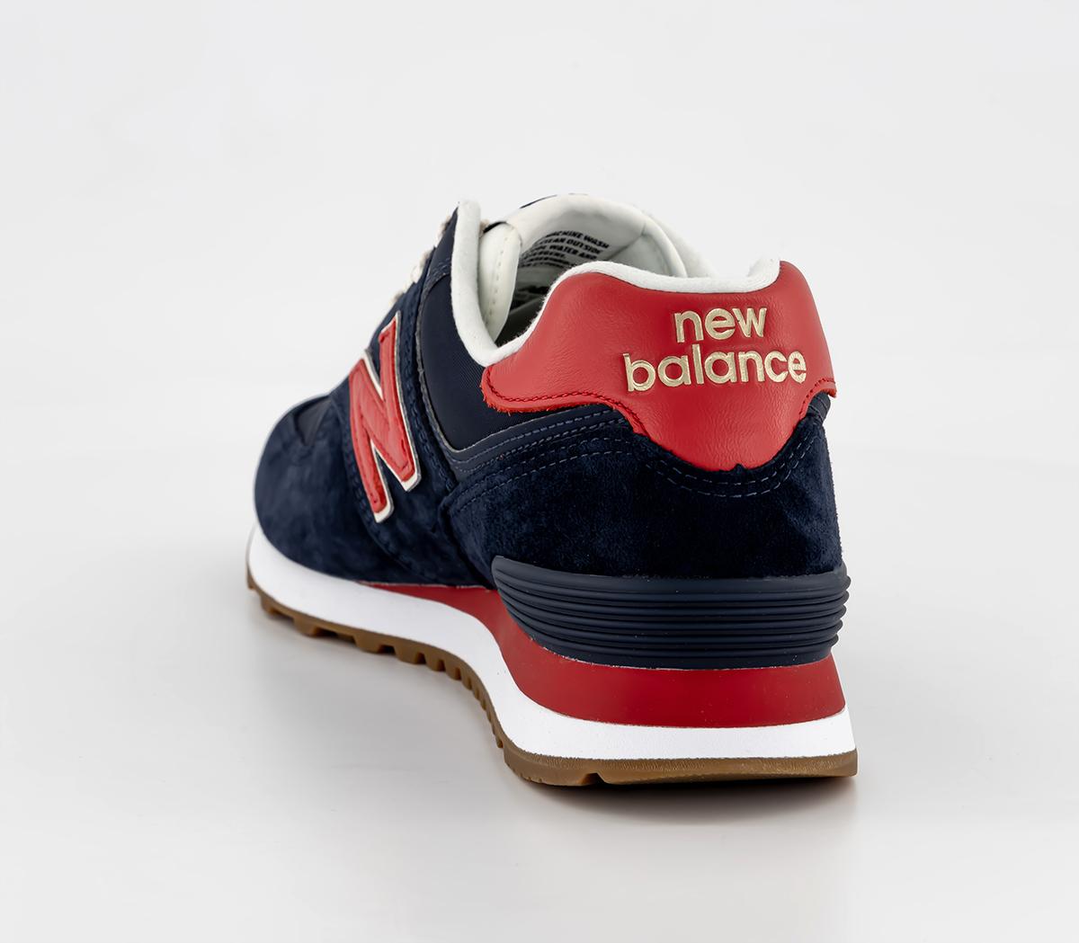 New Balance 574 Trainers Navy Red - Men's Trainers