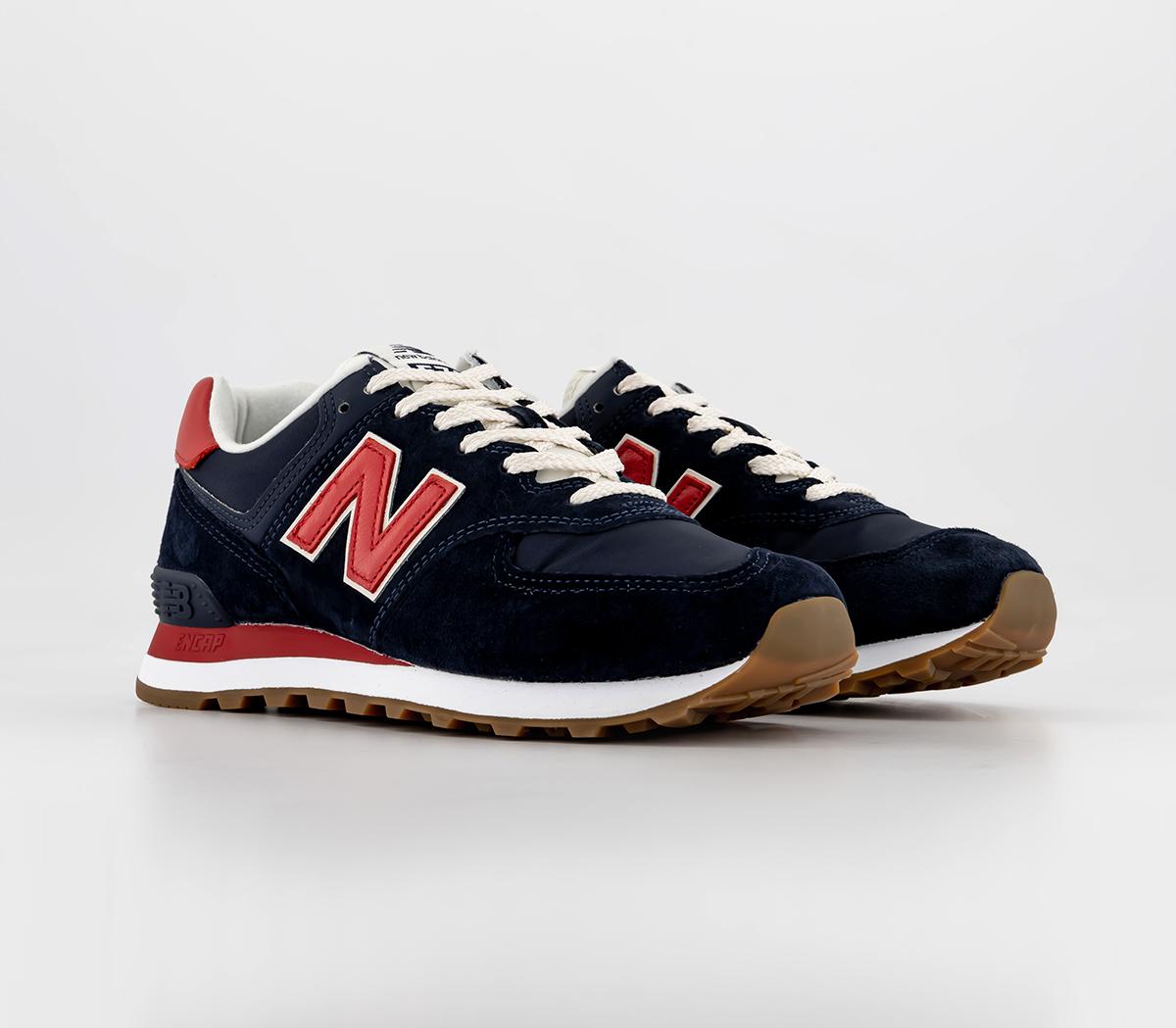 New Balance 574 Trainers Navy Red - Men's Trainers
