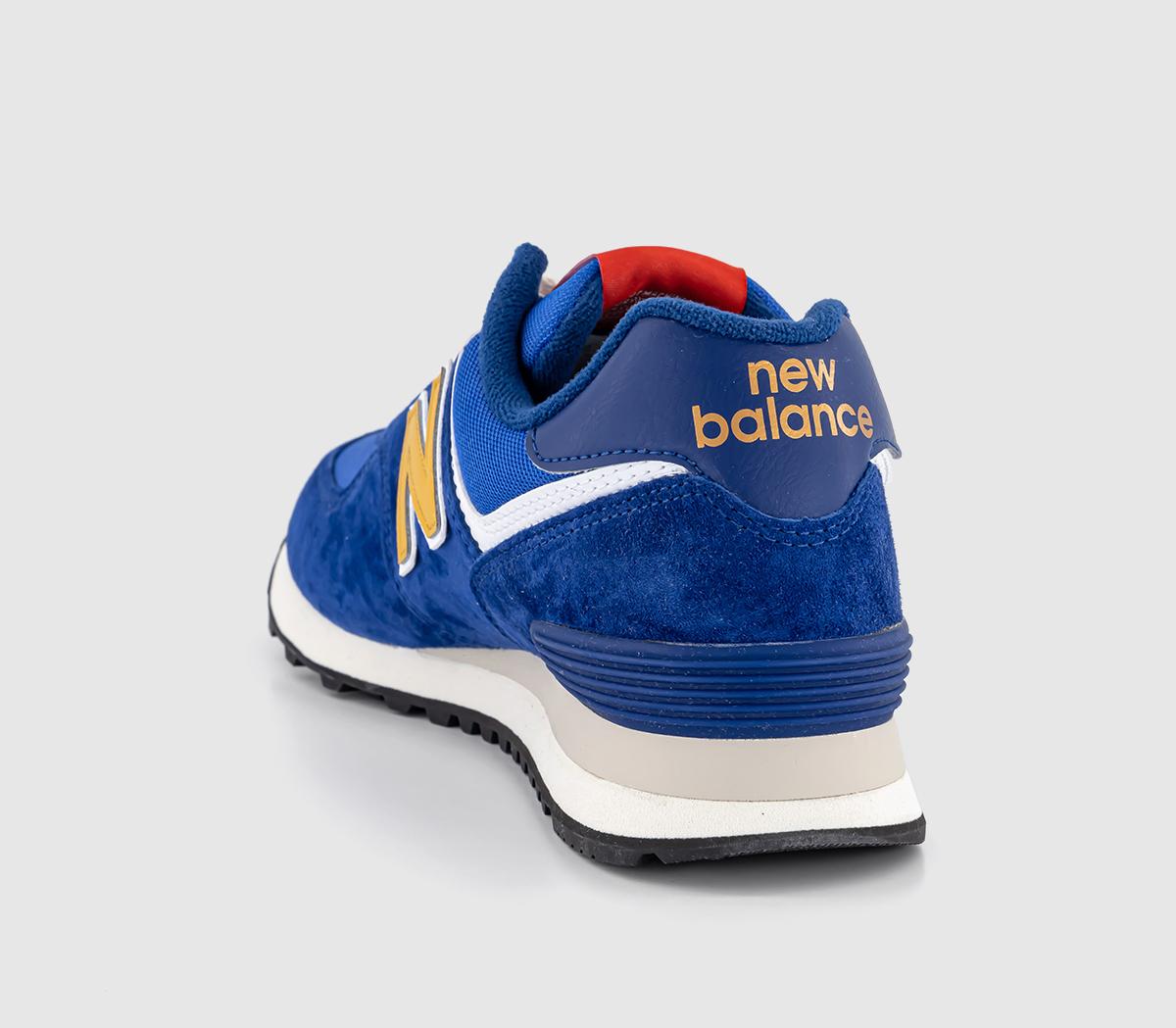 New Balance 574 Trainers Royal Blue Blue Yellow - Men's Trainers