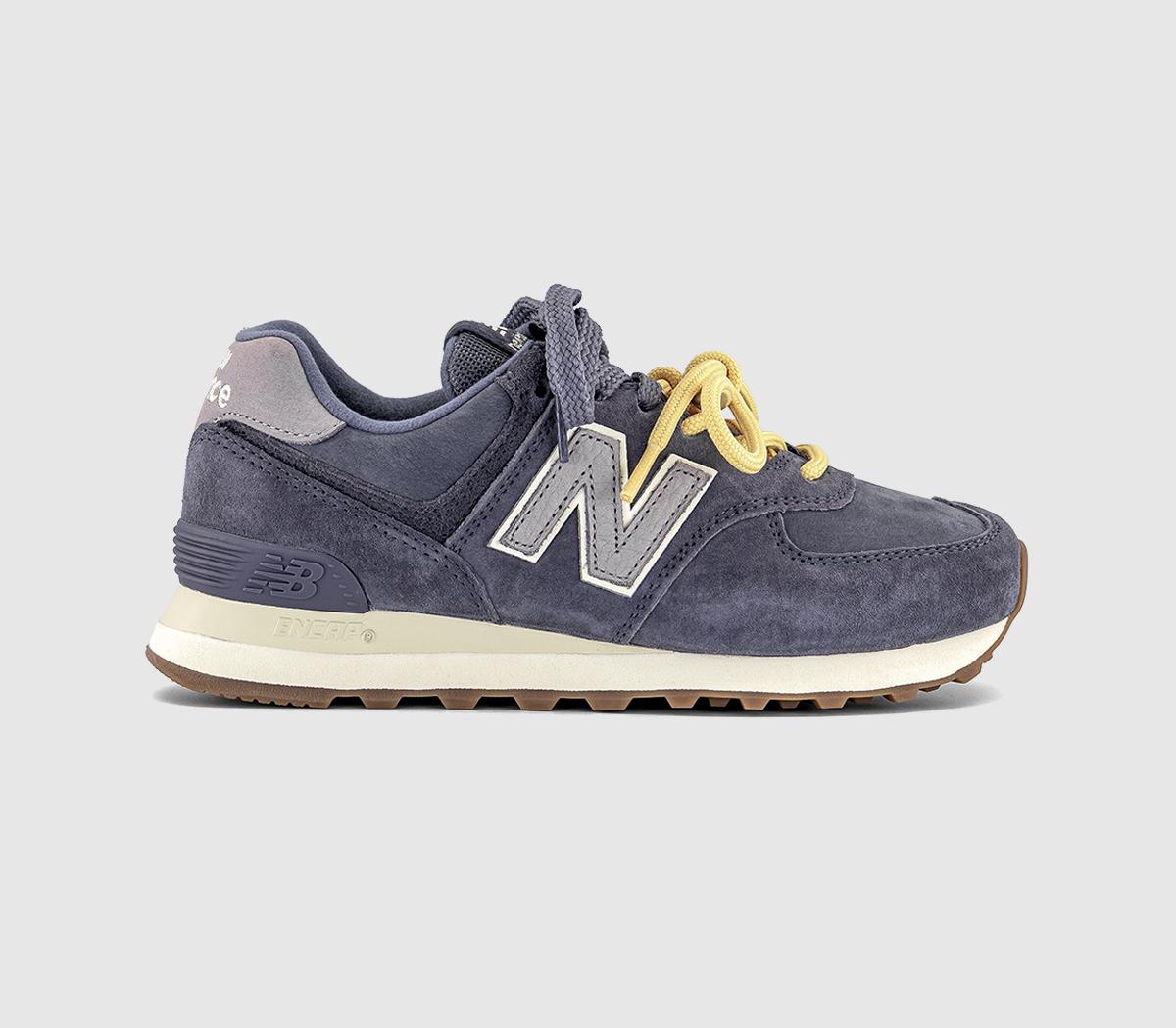 Click here for New Balance Womens 574 Trainers Darker Sea Salt Li... prices