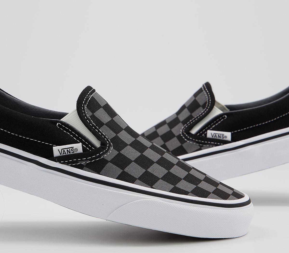 Vans Vans Classic Slip On Trainers Black Pewter Check Fl21 - Women's ...