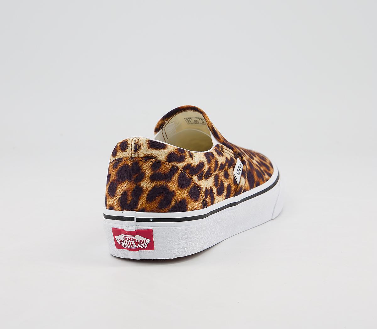 Vans Vans Classic Slip Ons Leopard Black White - Women's Trainers
