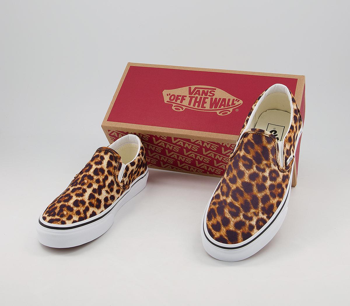 Vans Vans Classic Slip Ons Leopard Black White - Women's Trainers
