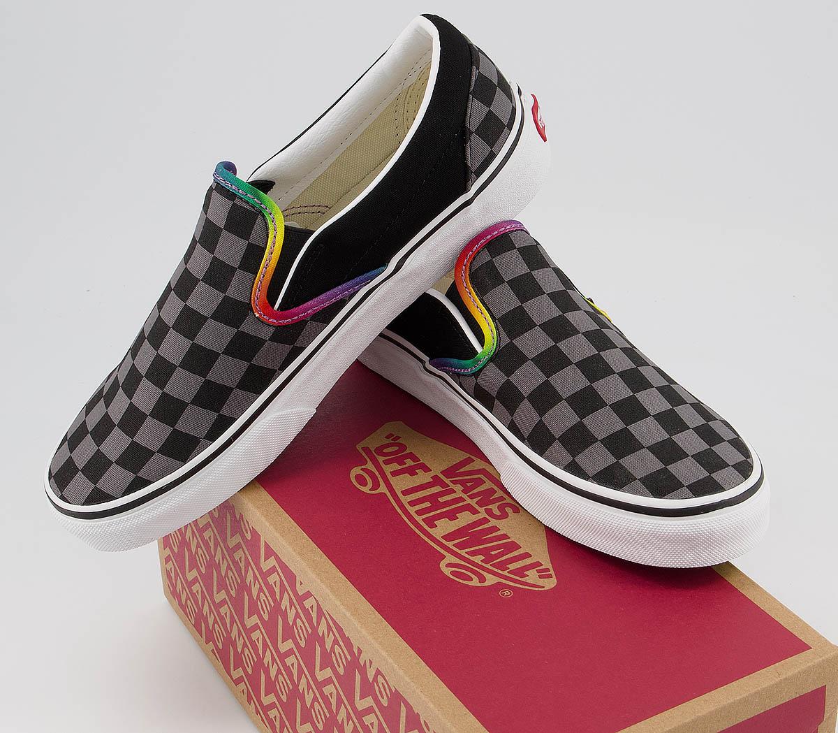 Vans Vans Classic Slip Ons Pewter Multi True White Rainbow Exclusive ...