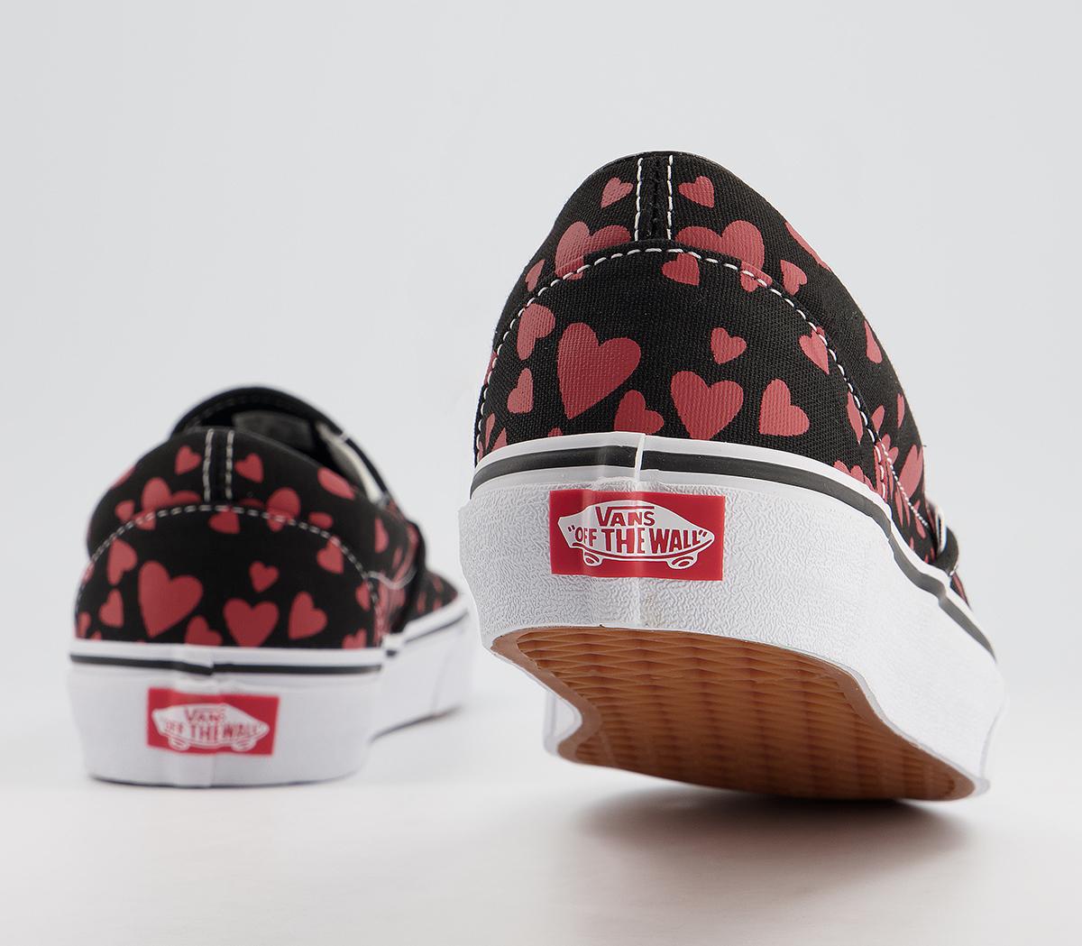 Vans Vans Classic Slip On Trainers Valentines Heart Black Racing Red ...