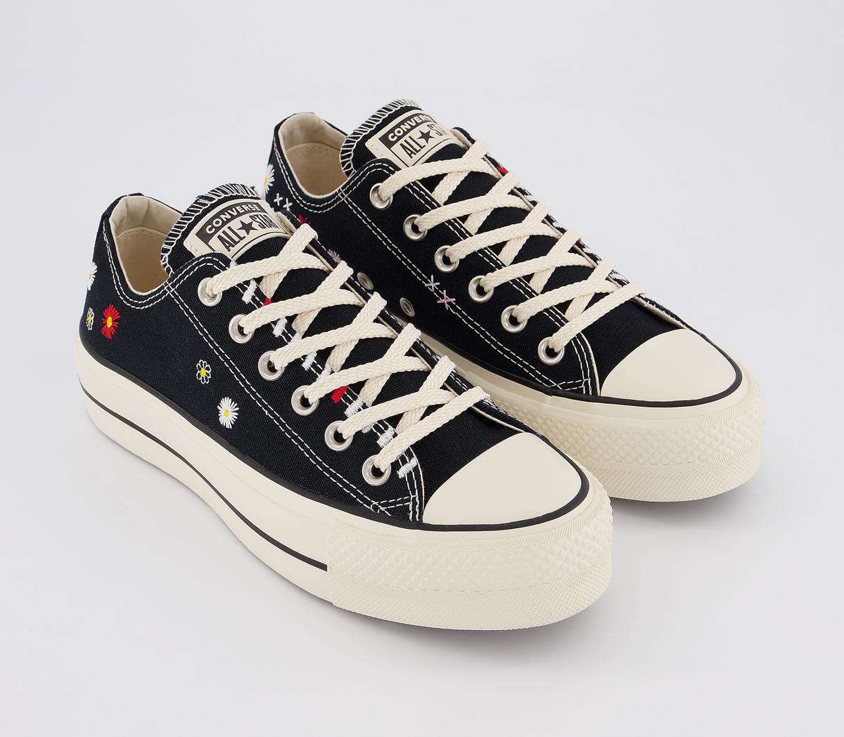 Converse All Star Low Platform Trainers Black Natural Ivory Black ...