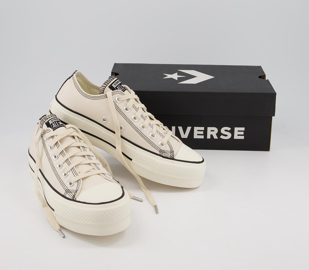 Converse All Star Low Platform Trainers Black Natural Ivory Multi ...