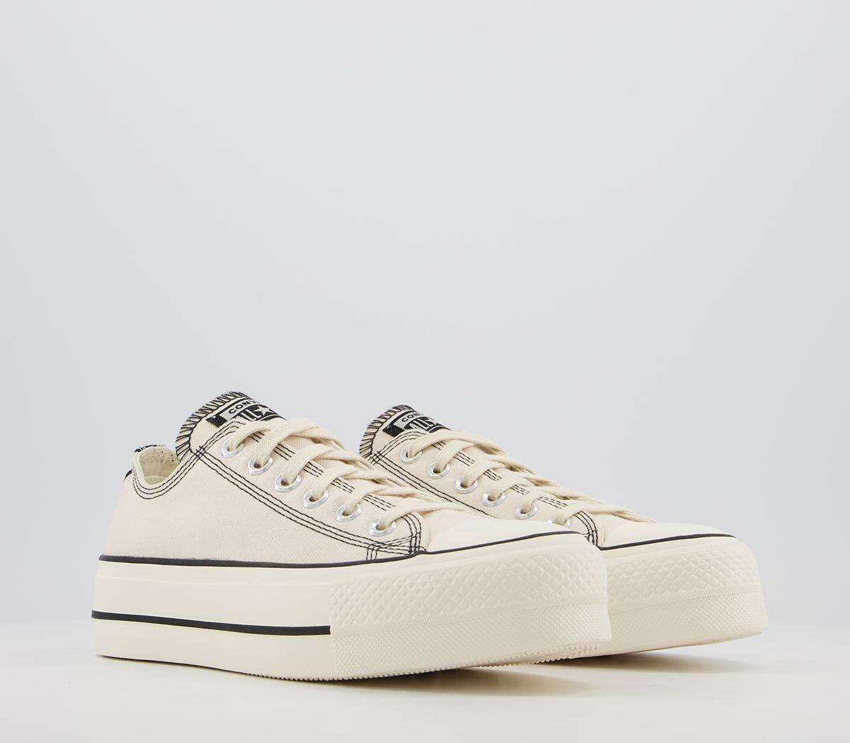Converse All Star Low Platform Trainers Black Natural Ivory Multi ...
