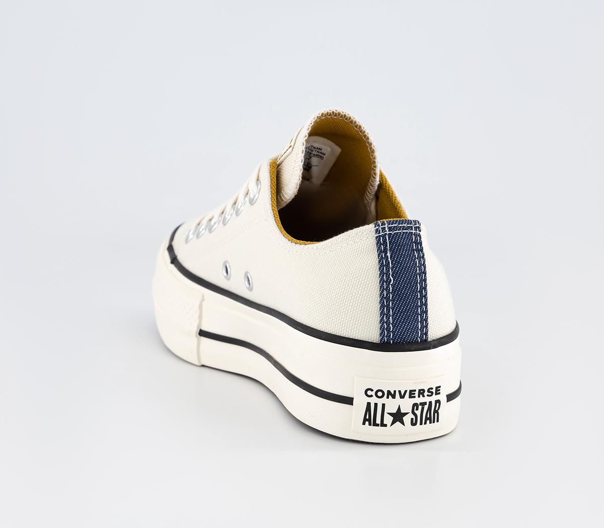 Converse All Star Low Platform Trainers Egret Navy Burnt Honey - Women ...
