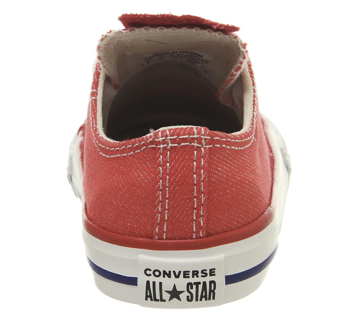 Converse Allstar Low Infant Trainers Red Emamel Red Heart - Unisex