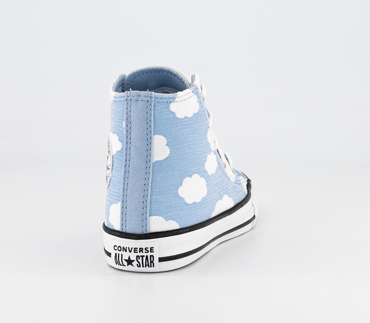 Converse All Star Hi Mid Sizes Trainers Light Armory Blue Cloud - Unisex