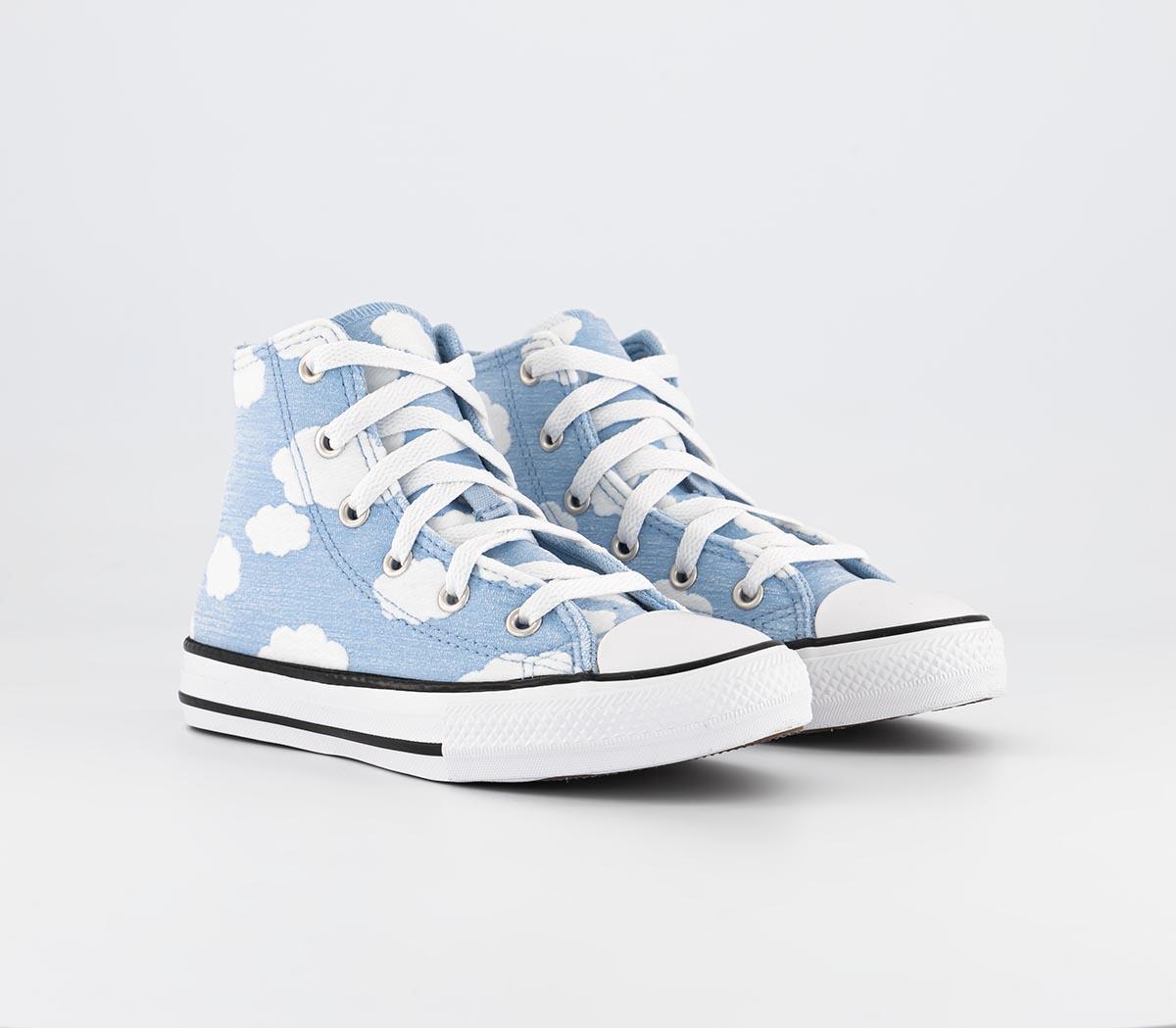 Converse All Star Hi Mid Sizes Trainers Light Armory Blue Cloud - Unisex