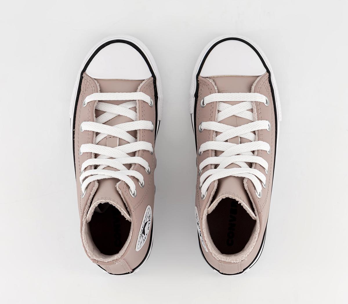 Converse All Star Hi Mid Sizes Trainers Stone Mauve White Black - Unisex
