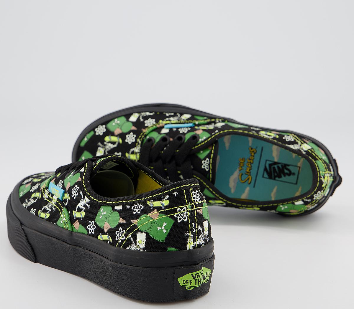Vans Authentic Kids Trainers The Simpsons Glow Bart - Unisex