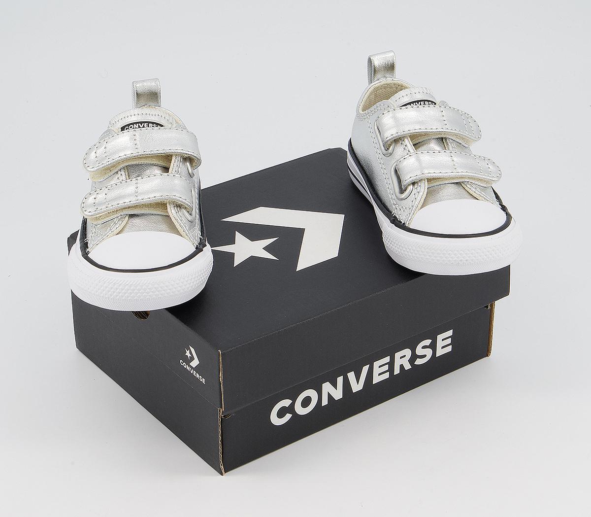 Converse All Star 2vlace Trainers Granite White Black Metallic - Unisex