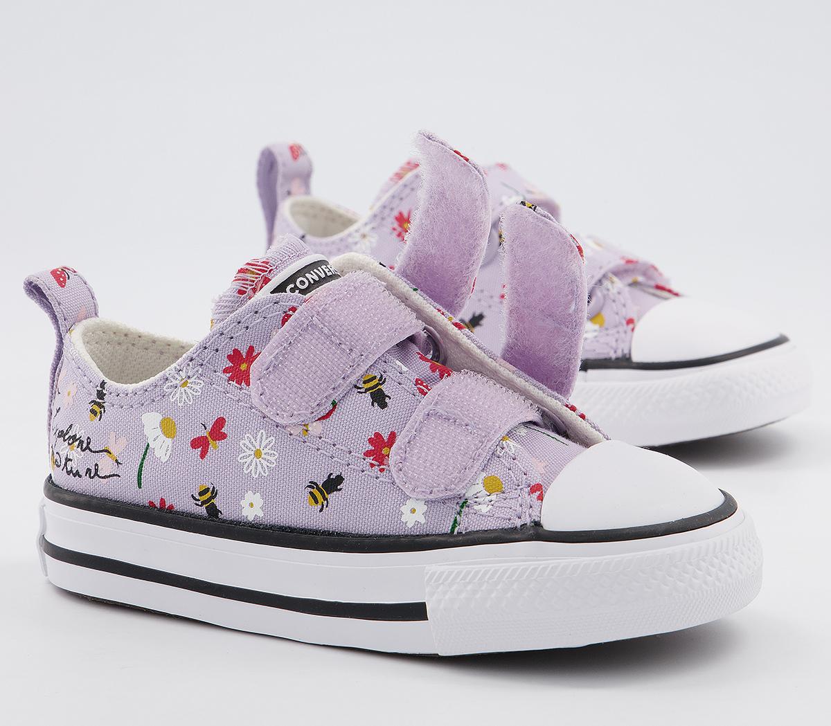 Converse All Star 2vlace Trainers Infinite Lilac White Black Nature Bug ...