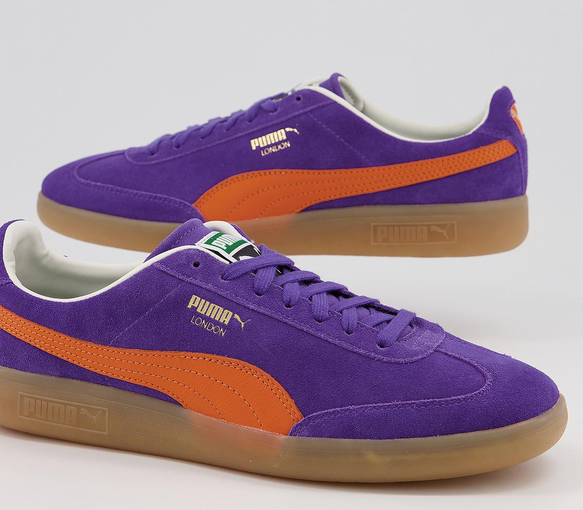Puma Madrid Trainers London Prism Violet Vibrant Orange - Unisex Sports