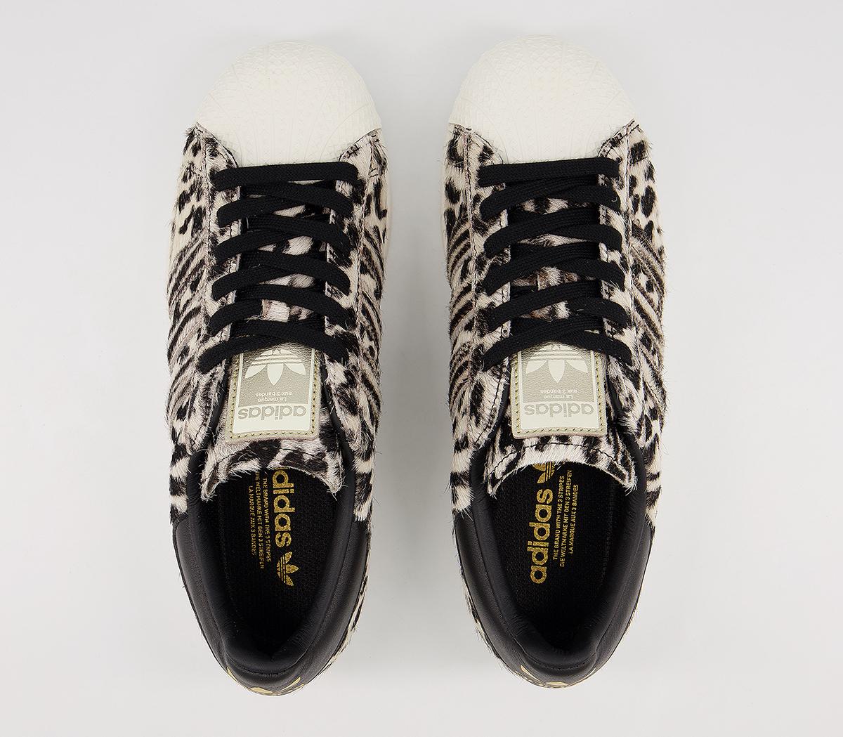 adidas Superstar Bold Core Black Off White Gold Metalic Leopard - Women ...
