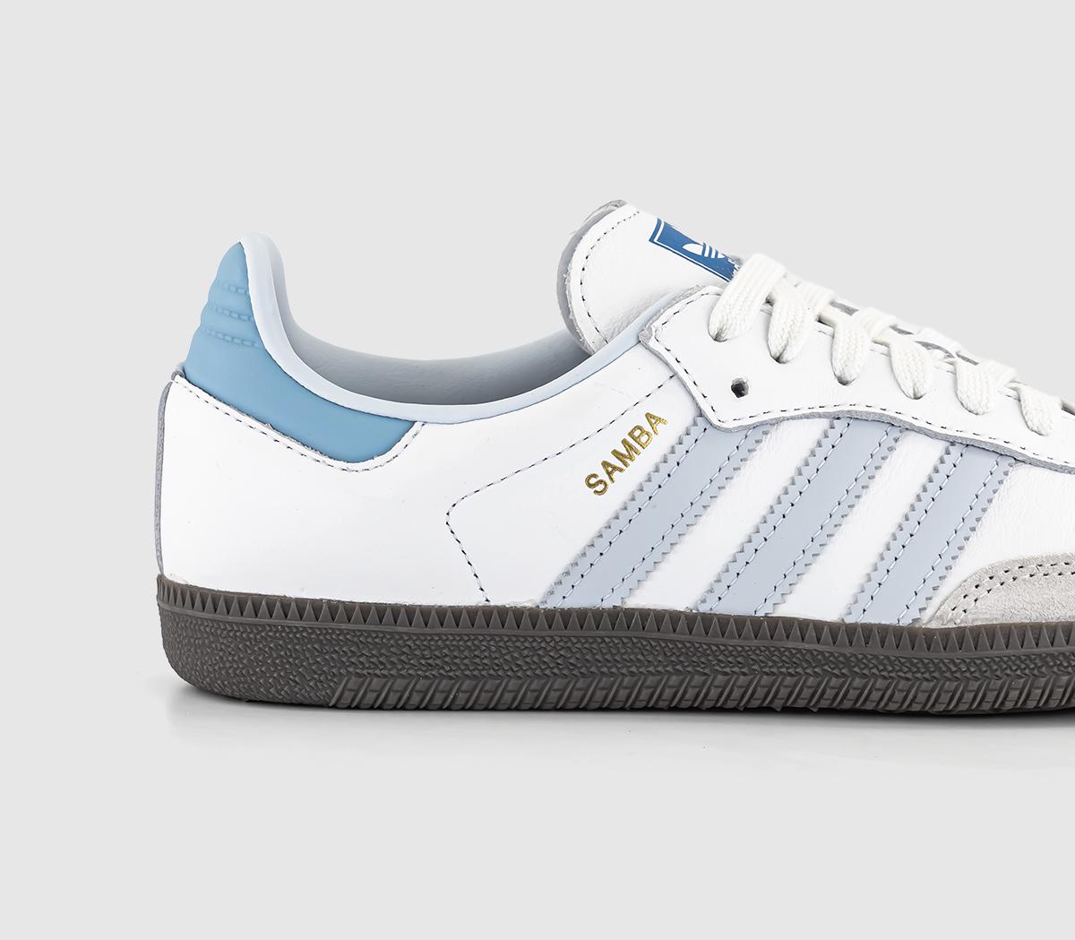 adidas Samba OG Trainers White Blue - Men's Trainers