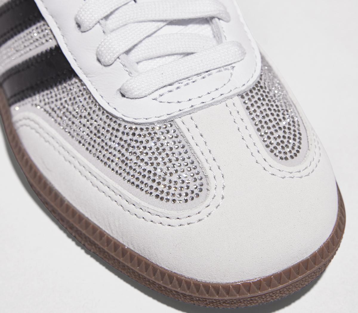 adidas Samba OG Trainers Crystal White Black Silver Metallic - Women's ...