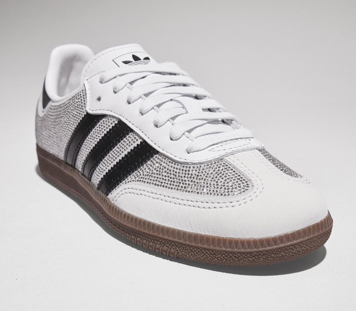 adidas Samba OG Trainers Crystal White Black Silver Metallic - Women's ...