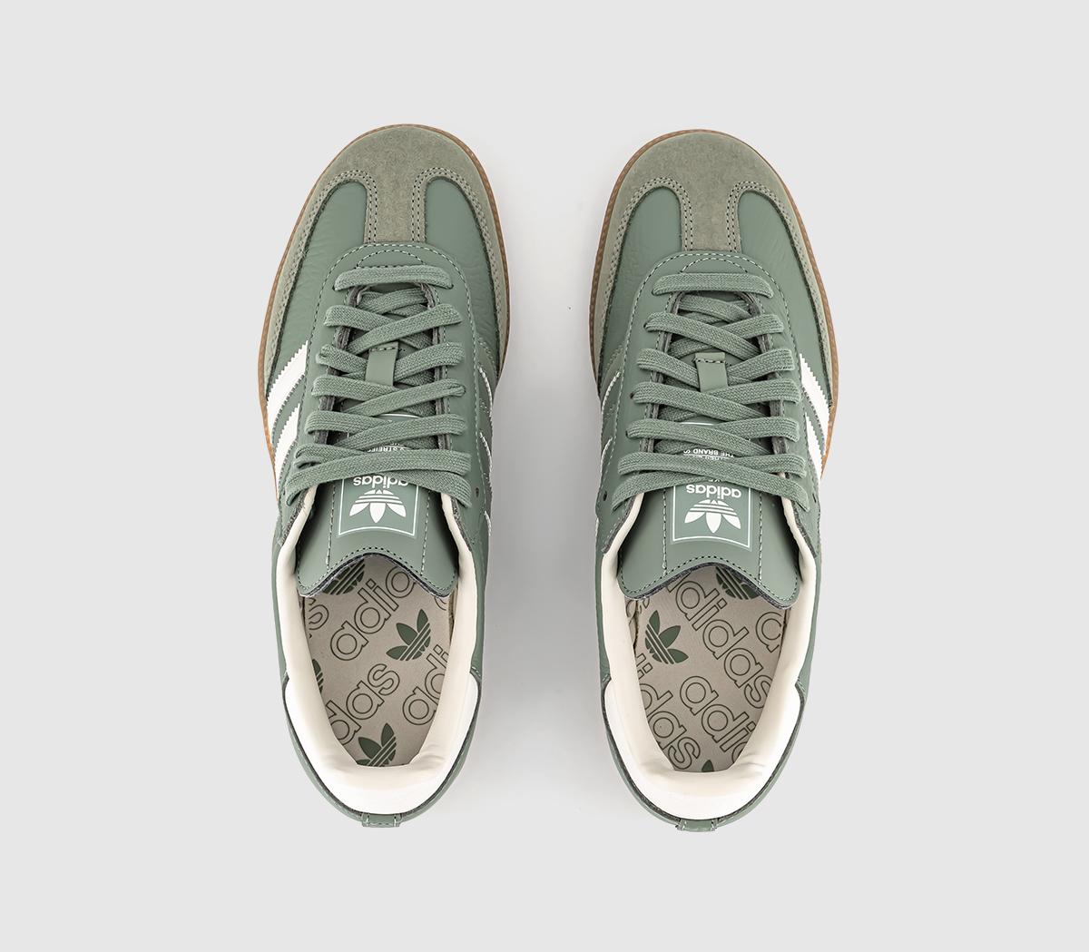 adidas Samba OG Trainers Silver Green Chalk White Gum - adidas Samba