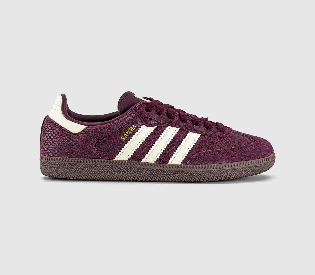 Click here for adidas Womens Samba OG Trainers Snake Print Maroon... prices