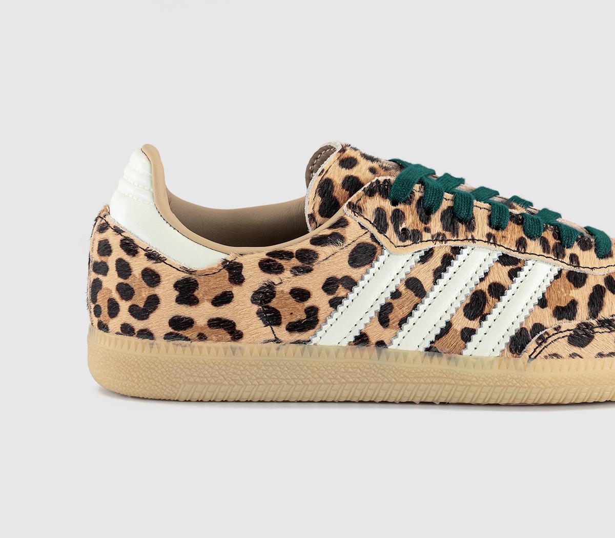 adidas Samba OG Trainers Leopard Magic Beige Ivory Gum - Women's Trainers