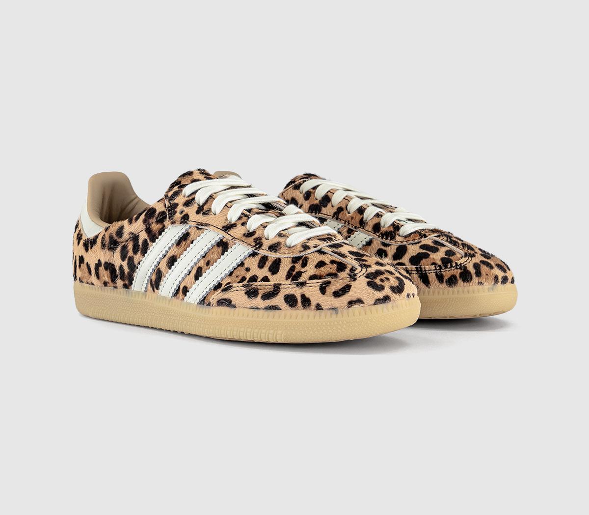 adidas Samba OG Trainers Leopard Magic Beige Ivory Gum - Women's Trainers