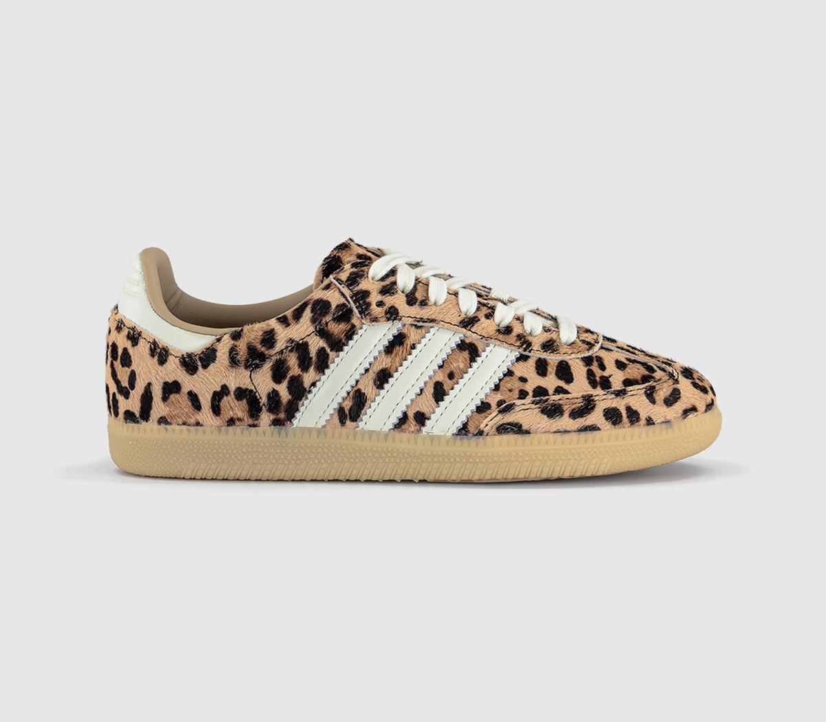 adidas Samba OG Trainers Leopard Magic Beige Ivory Gum - Women's Trainers