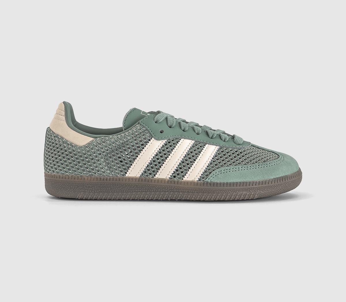 Click here for adidas Womens Samba OG Trainers Silver Green Wonde... prices