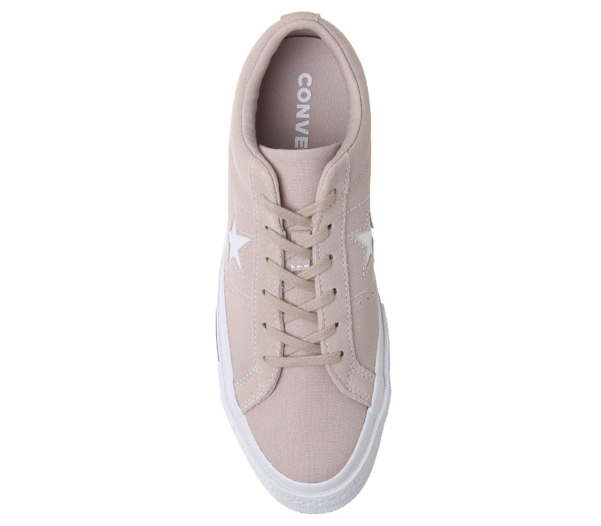 Converse One Star Trainers Particle Beige White Black - Women's Trainers