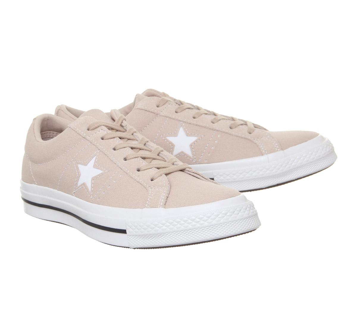 Converse One Star Trainers Particle Beige White Black - Women's Trainers