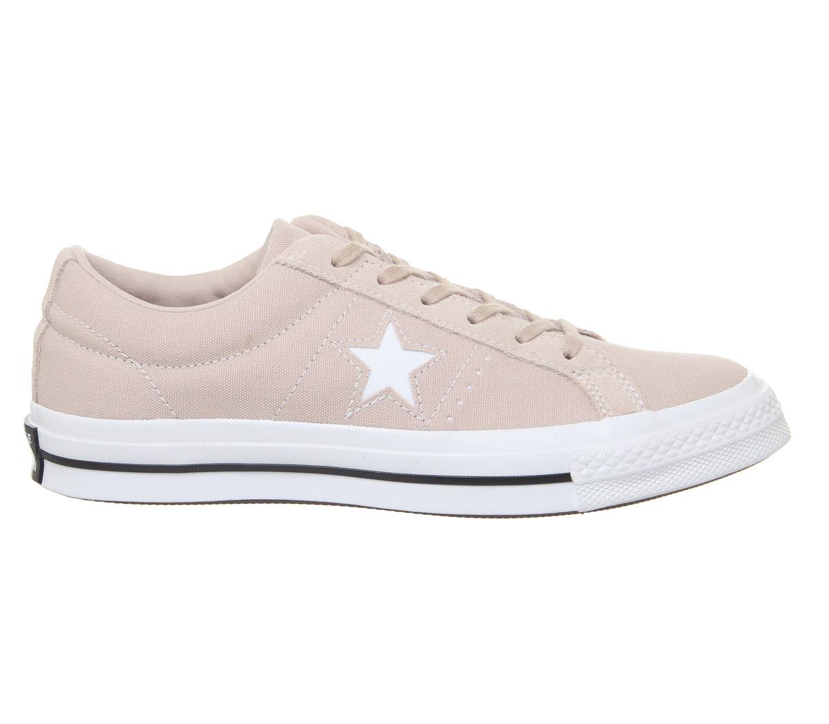 Converse One Star Trainers Particle Beige White Black - Women's Trainers