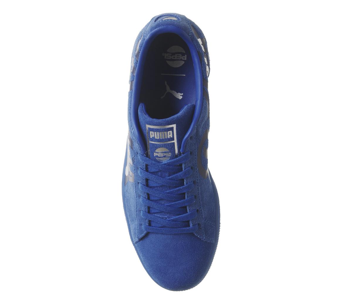 PUMA Suede Classic Trainers Pepsi Clean Blue Puma Silver - Unisex Sports