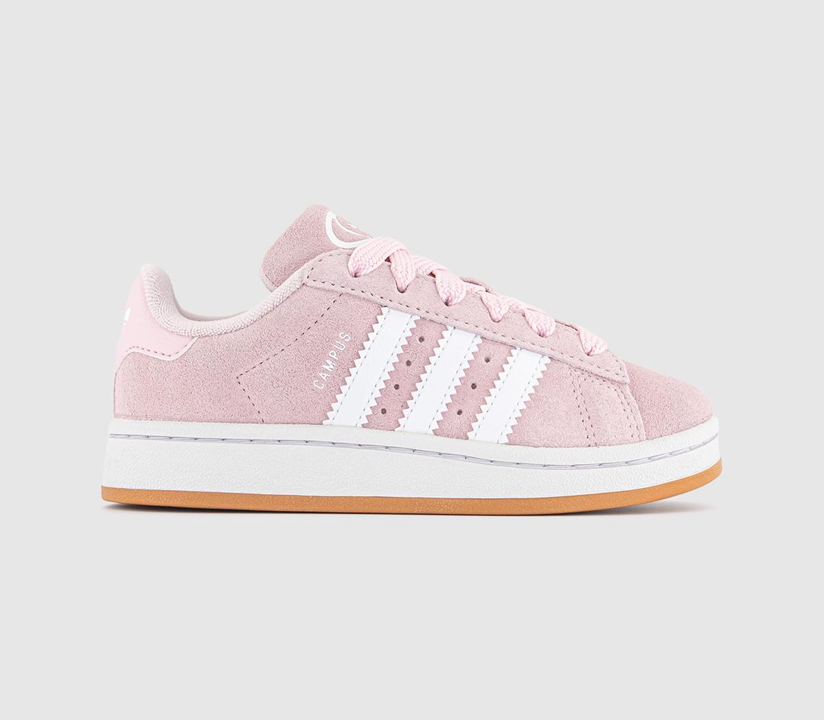 adidas Campus Kids Trainers Clear Pink White Gum - Unisex